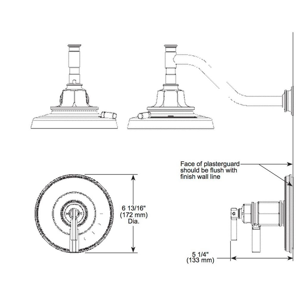 Brizo T60276-GL Invari Tempassure Thermostatic Shower Only Trim
